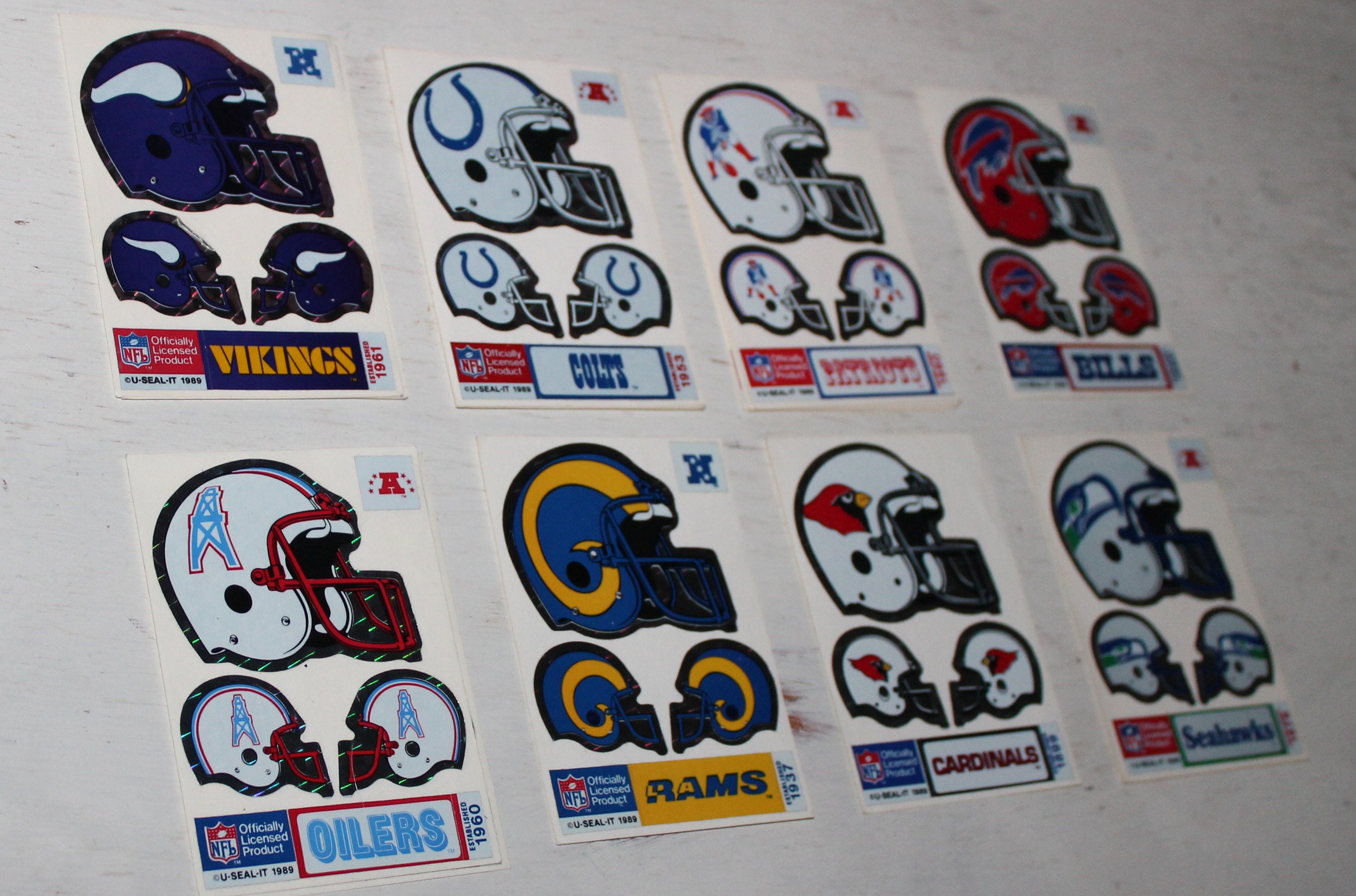 Vintage NFL Football Team Sticker Souvenirs Oilers Colts - Etsy