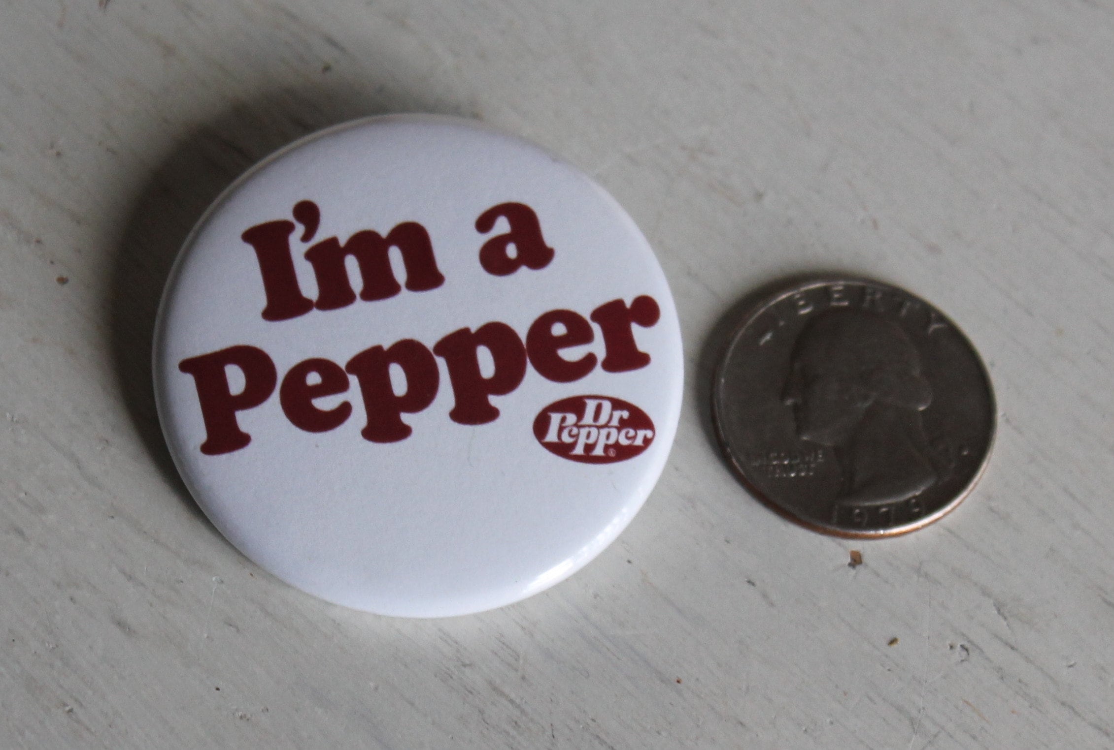 Vintage Dr Pepper Pinback button Pin - I'm a Pepper pin - Etsy.de