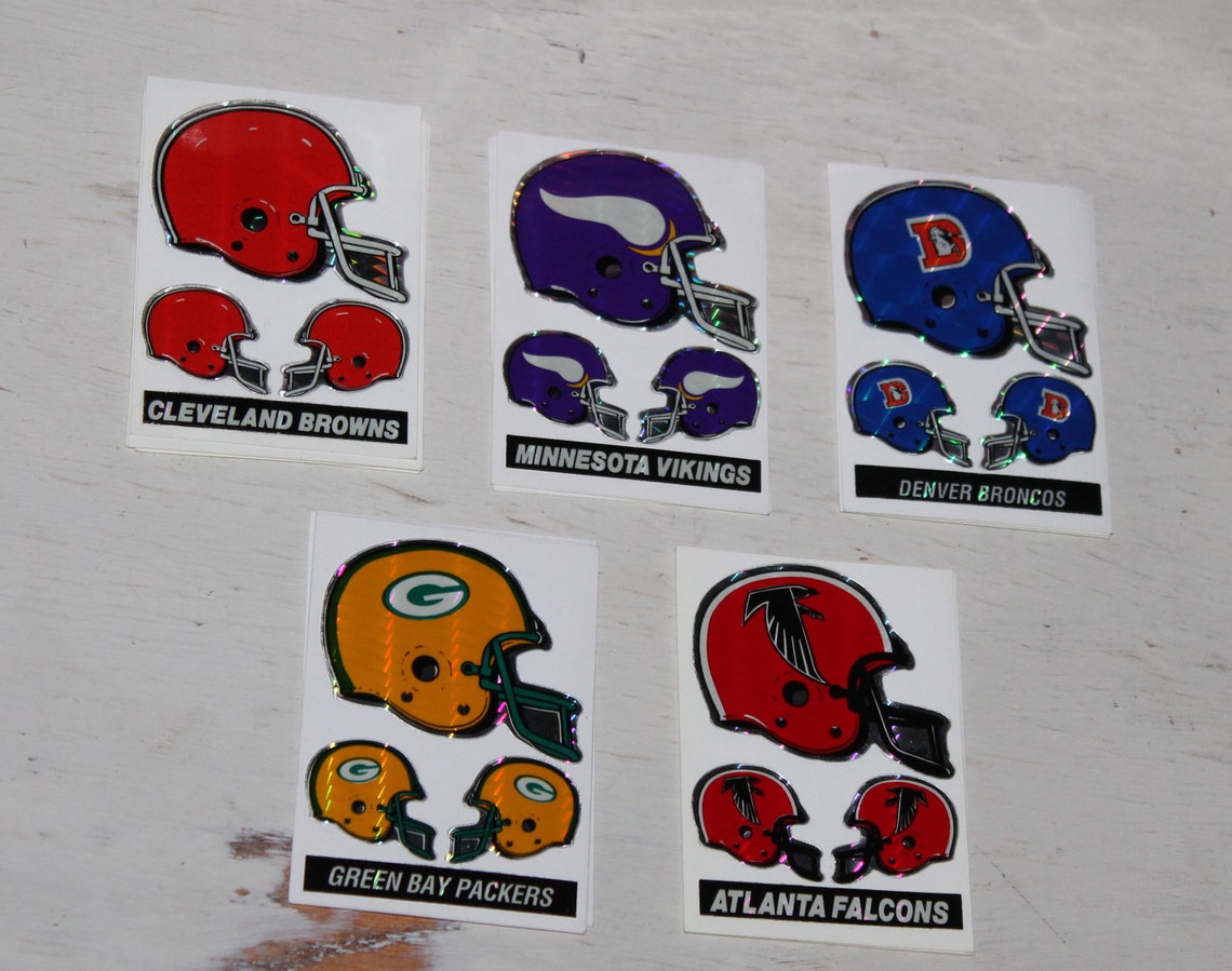 Vintage NFL Football Team Sticker Souvenirs - Vikings, Broncos, Packers ...