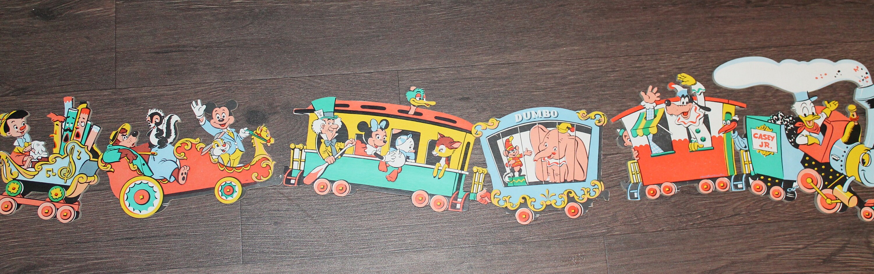 Vintage Disney Train Cardboard Wall Art Mickey, Minnie, Donald Duck ...