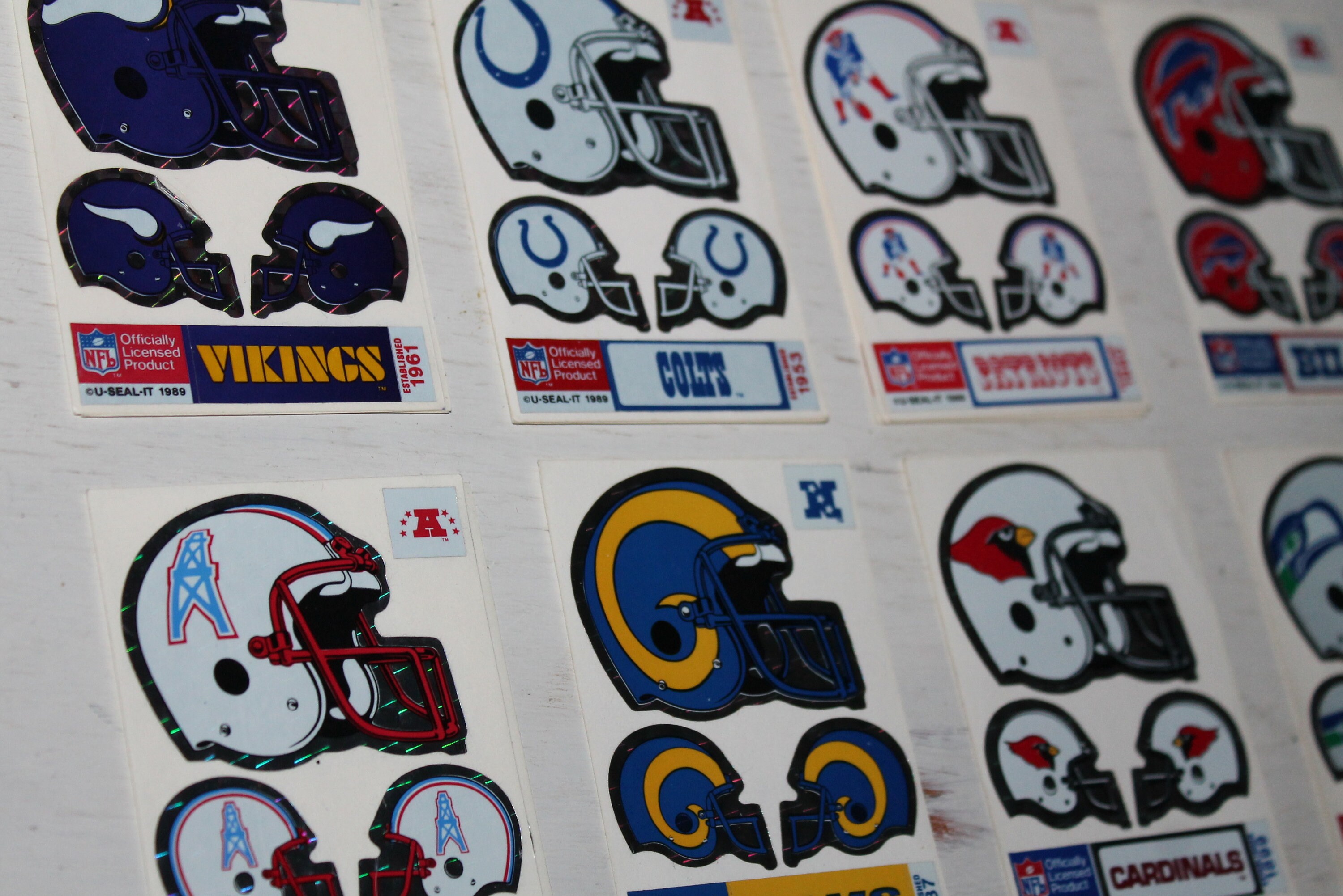 Vintage NFL Football Team Sticker Souvenirs Oilers Colts - Etsy