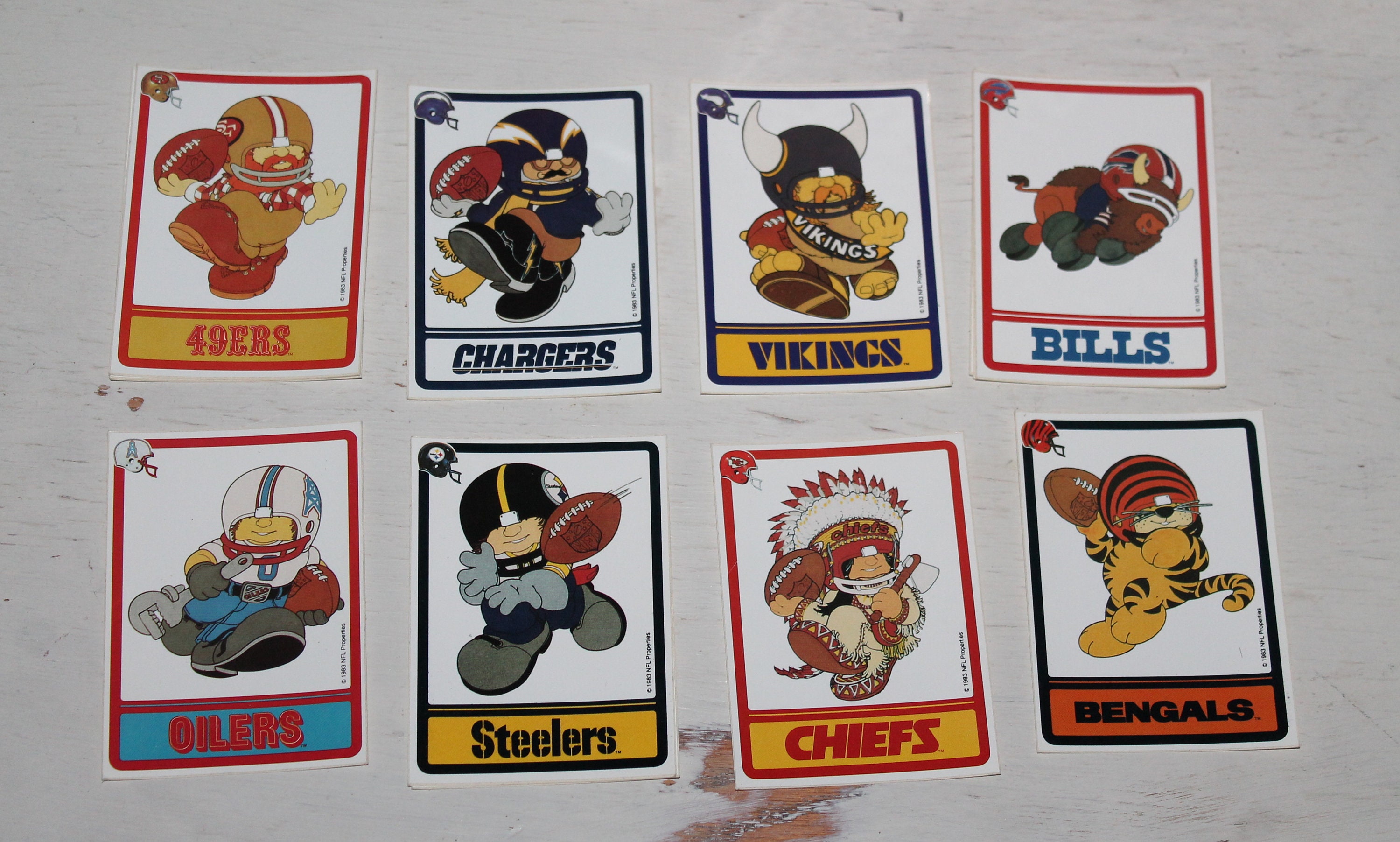 Vintage NFL Football Team Sticker Souvenirs - Eagles, 49ers, Chargers ...