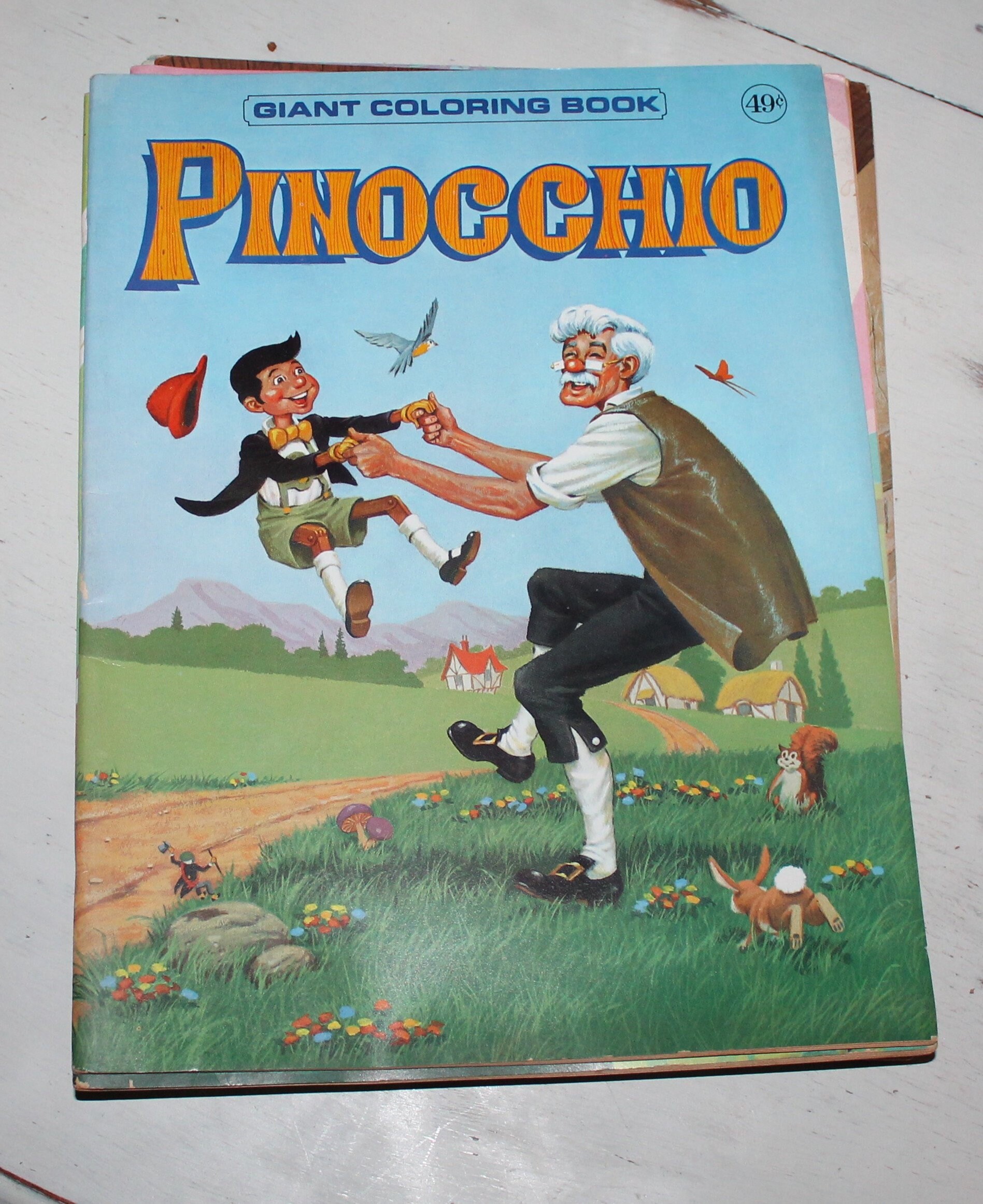 Vintage Pinocchio Giant Coloring Book - Etsy