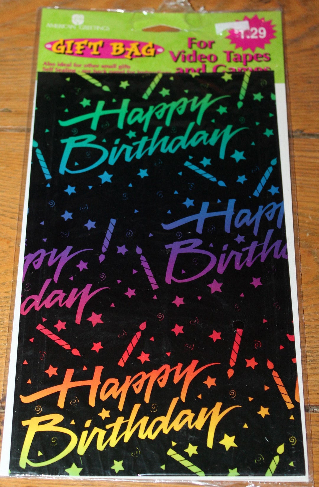 VCR Video Tape and Games Gift Bag Wrapping Paper by American Greetings ...