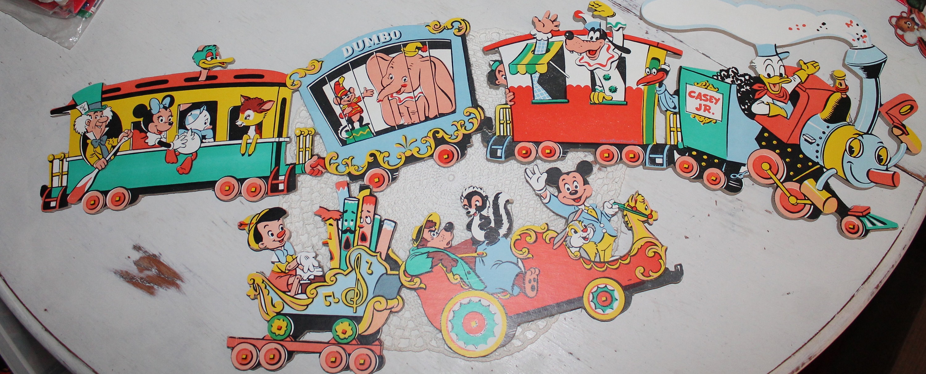 Vintage Disney Train Cardboard Wall Art Mickey, Minnie, Donald Duck ...