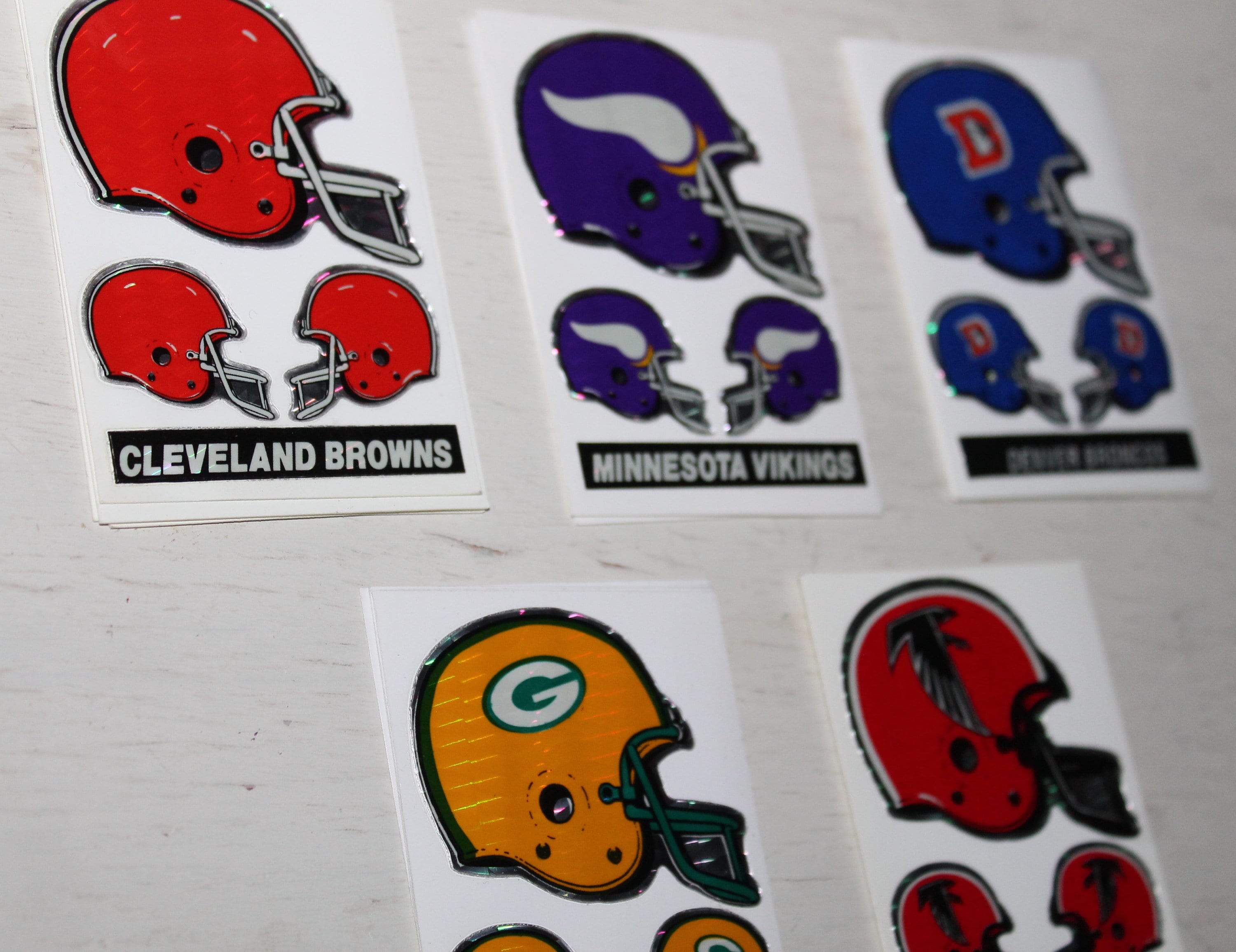 Vintage NFL Football Team Sticker Souvenirs - Vikings, Broncos, Packers ...