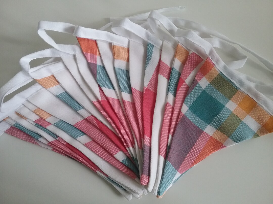 Checked Bunting - Vintage Bunting - Party Bunting - Picnic Bunting ...
