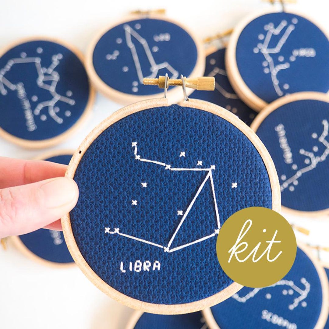 Libra Constellation Kit, DIY Modern Counted Cross Stitch Kit - Etsy