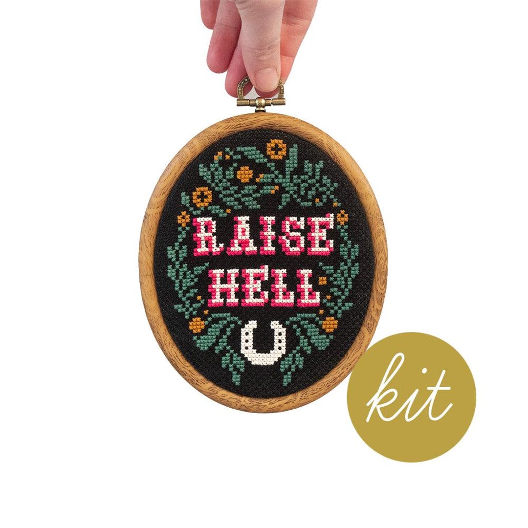 Raise Hell Kit, DIY Modern Counted Cross Stitch Kit - Etsy