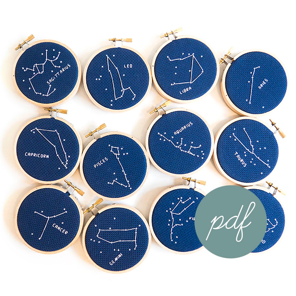 ALL Zodiac Constellation Modern Cross Stitch Patterns pdfs - Etsy