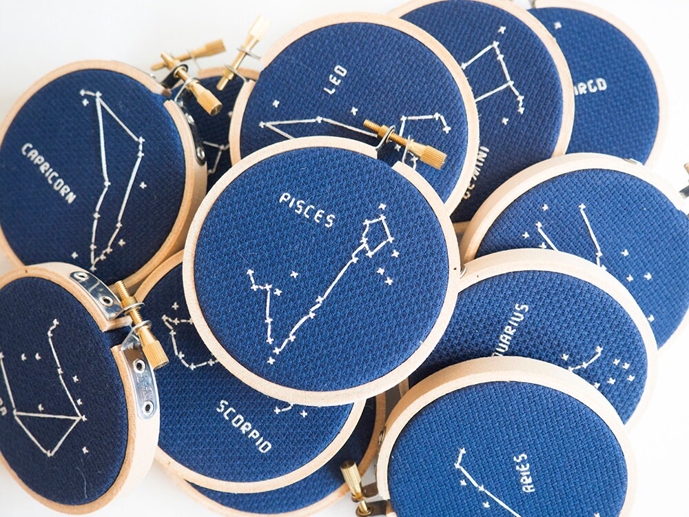 Virgo Constellation Modern Cross Stitch Pattern Zodiac PDF | Etsy