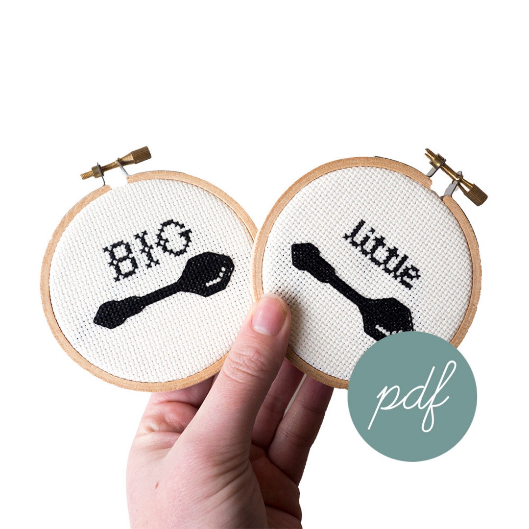 Little Spoon & Big Spoon, Modern Cross Stitch Pattern *PDF Only - Etsy