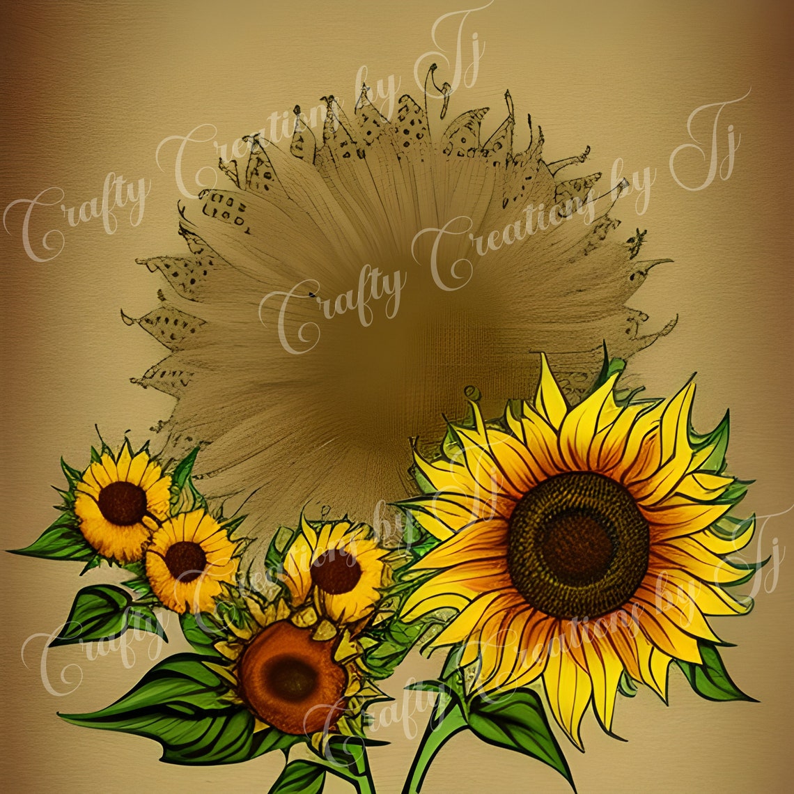 Sunflower Digital Paper, Printable Paper, Sunflower Background ...