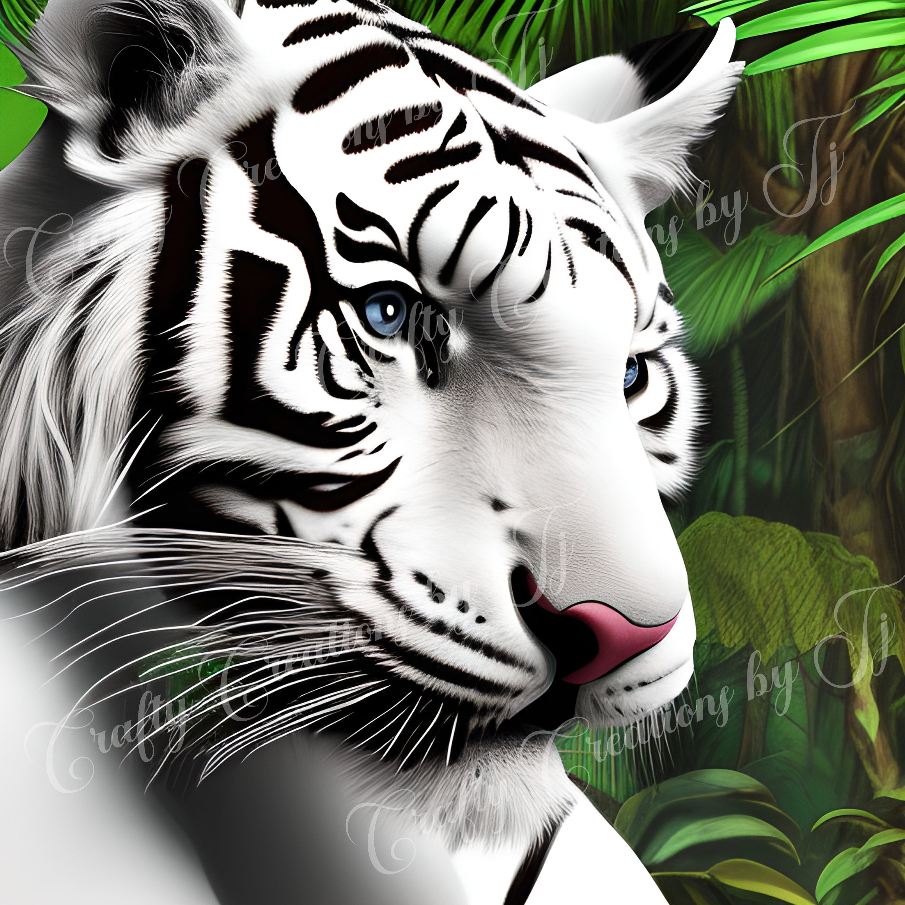 Majestic White Tiger Digital Download, Digital Paper, Tumbler Wrap ...