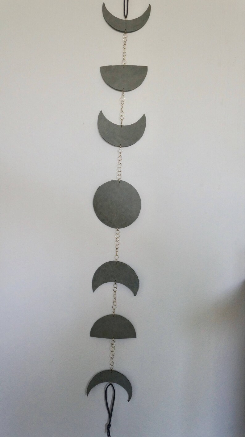 Leather Moon Phases Garland | Etsy
