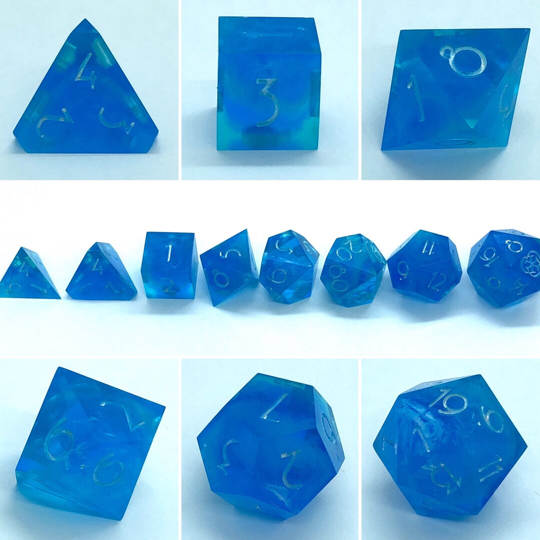 Calm Seas Sharp Edge Dice Set 7pc - Etsy New Zealand