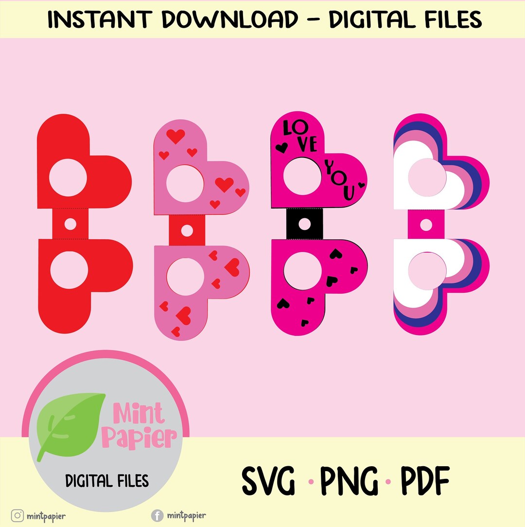 Porta paletas de San Valentín (juego de 4), porta paletas con forma de ...