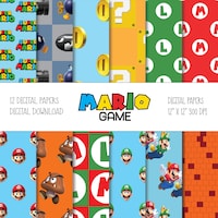 Mario Digital Paper Pack: Scrapbook Designs (digital Download) - Etsy