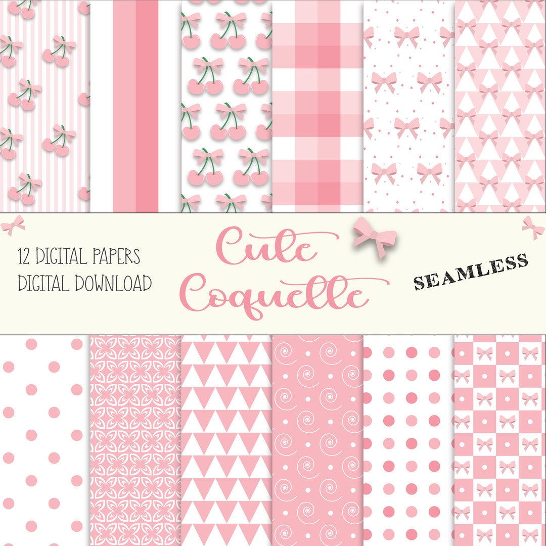 Coquette Digital Papers /seamless/ 12x12in / Instant Download / PNG - Etsy