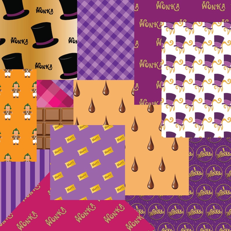 Chocolate Factory Digital Papers /seamless/ 12x12in / Instant Download ...