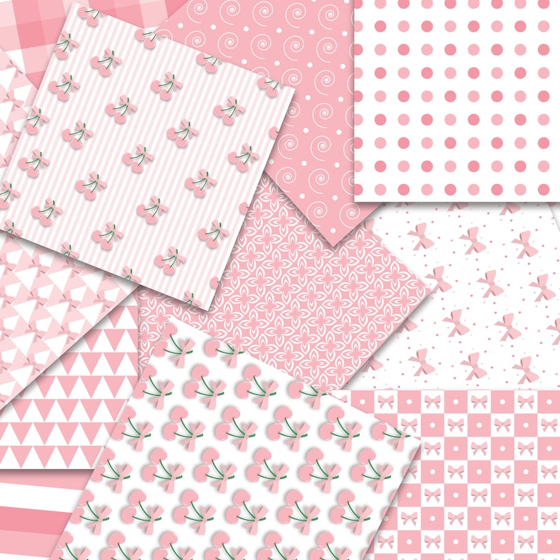 Coquette Digital Papers /seamless/ 12x12in / Instant Download / PNG - Etsy