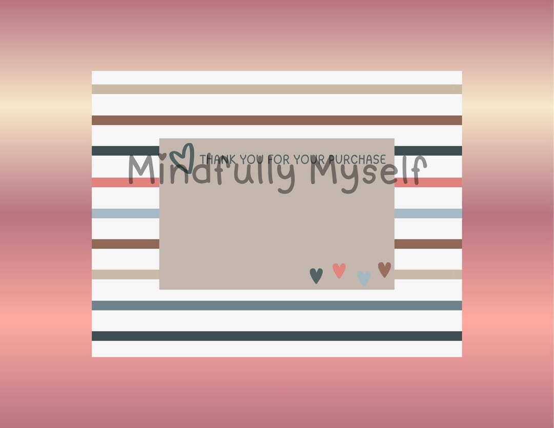 Stripes Digital Thank You Note Cards - Etsy