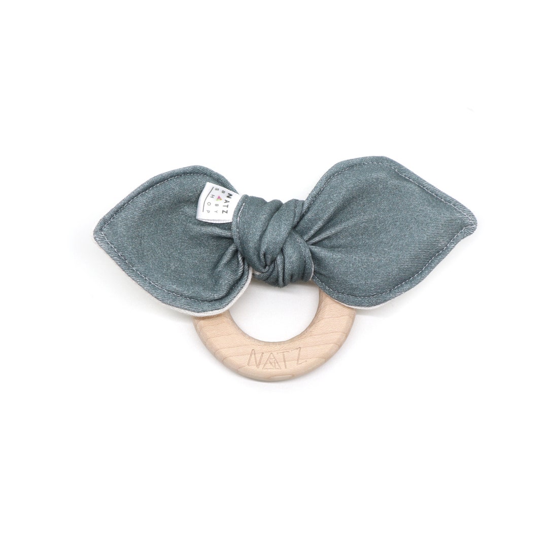 Dark Green Baby Rattle Green Organic Bamboo Teething Toy - Etsy