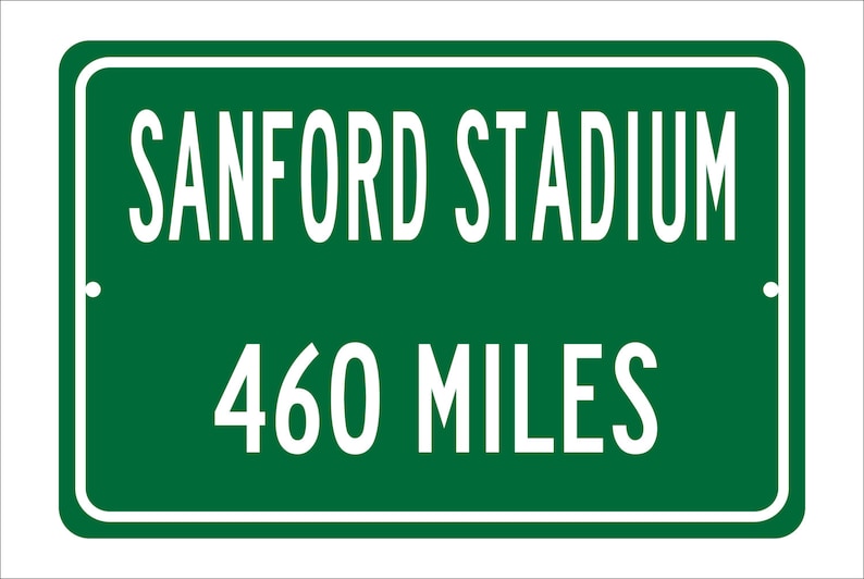 Custom College Highway Distance Sign to Sanford Stadium | Home of the ...