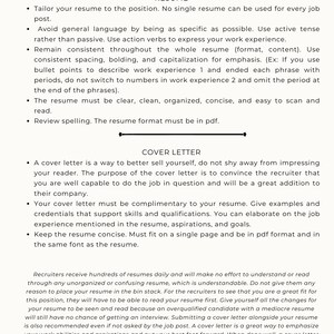 Resume and Cover Letter Template and Guide - Etsy