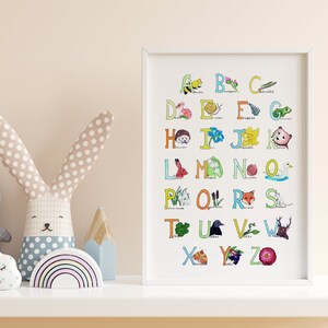 ABC Print, Alphabet, Spring, Nature Theme, Nursery Decor, Education ...