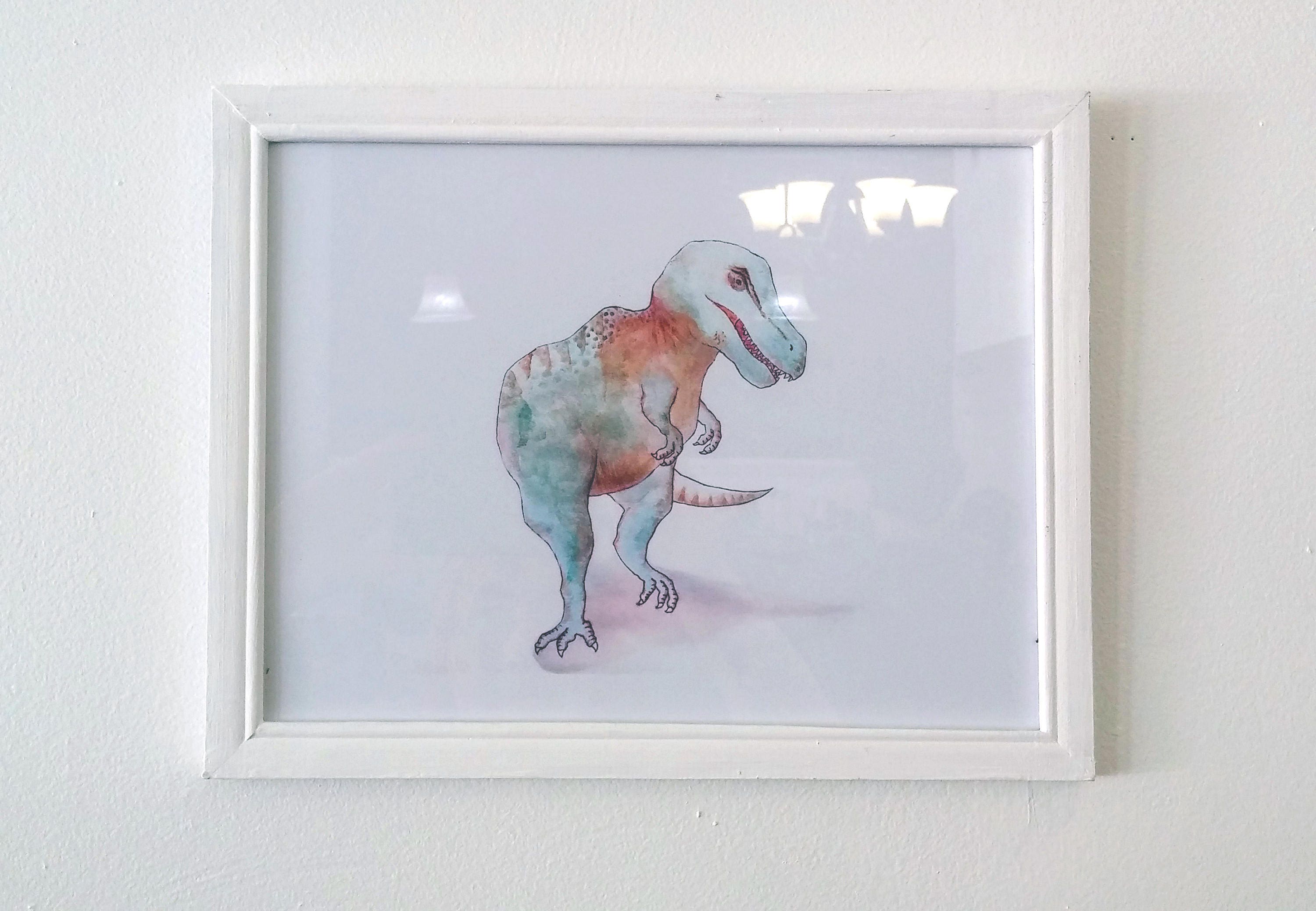 T-rex Watercolor Illustration Tyrannosaur Print Dinosaur - Etsy