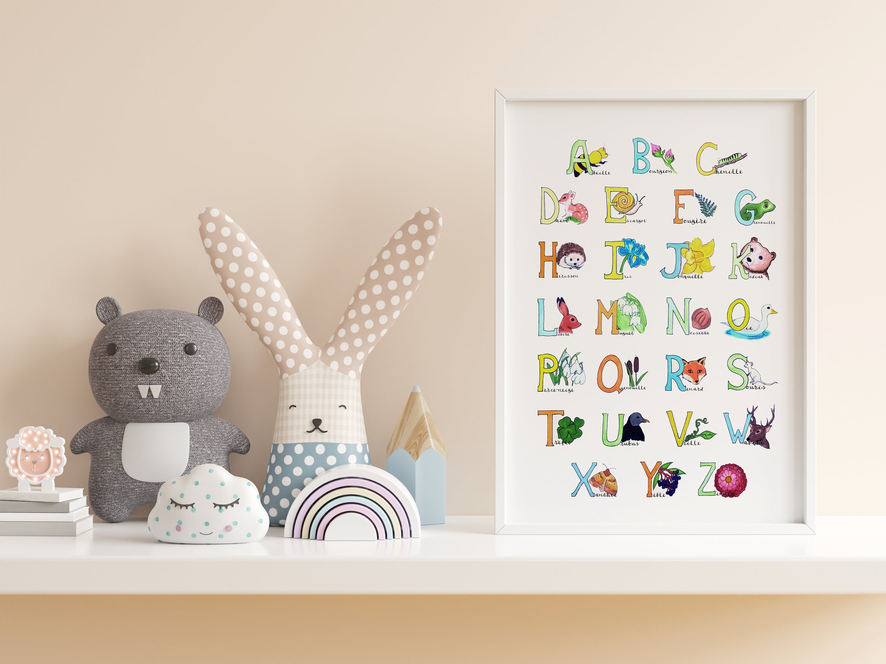 ABC Print, Alphabet, Spring, Nature Theme, Nursery Decor, Education ...