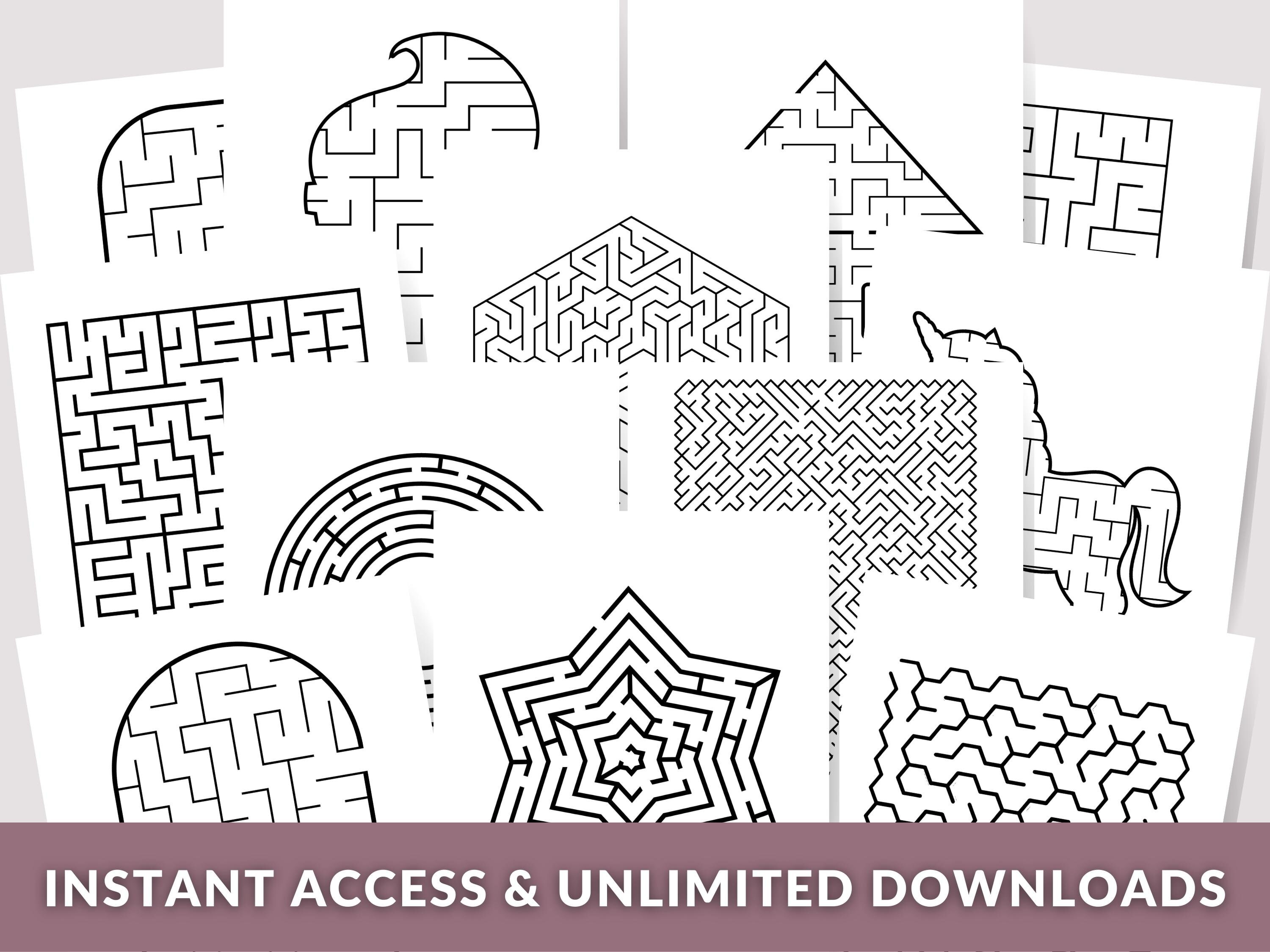 Maze Activity Bundle | Printable Activity Sheet Book | Digital Puzzle ...