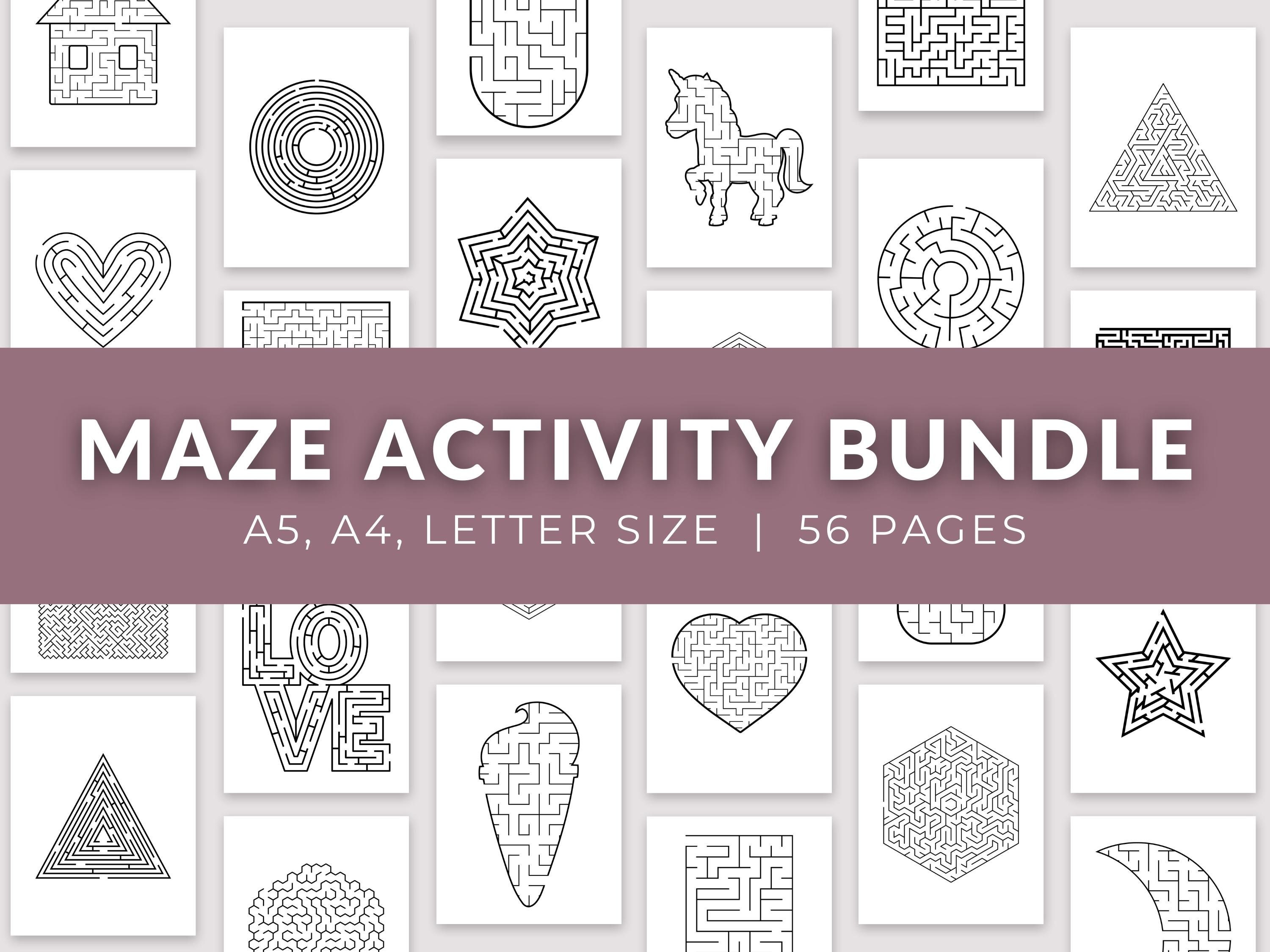 Maze Activity Bundle | Printable Activity Sheet Book | Digital Puzzle ...