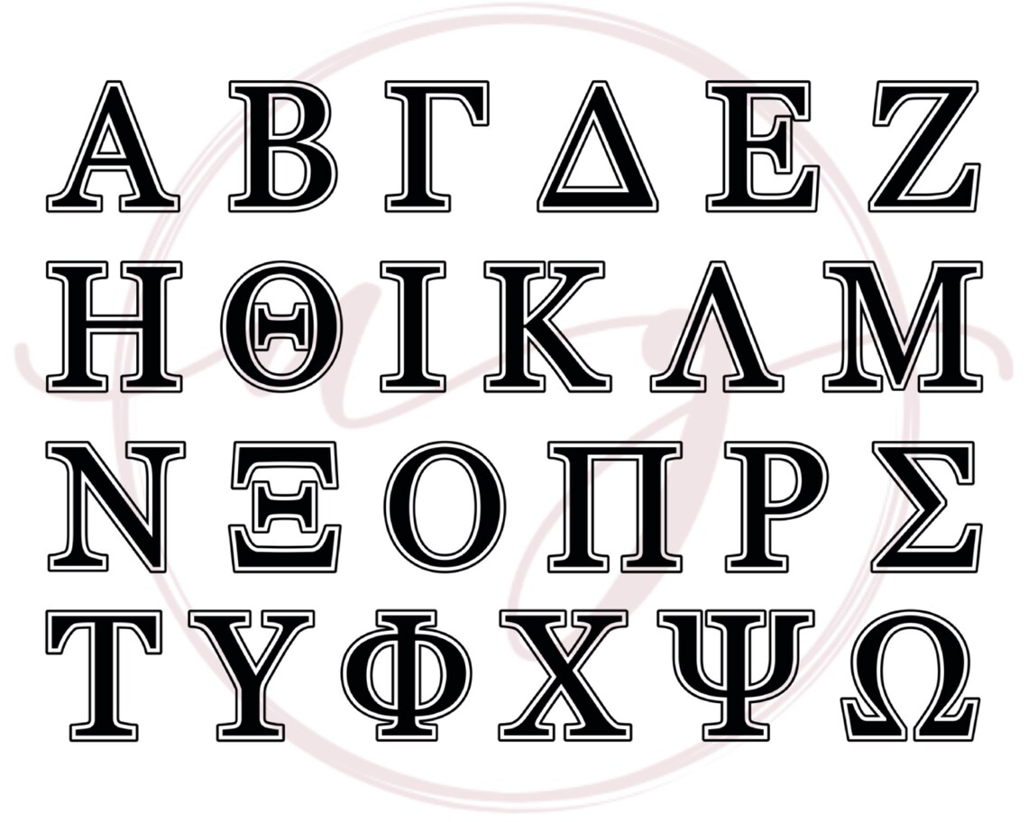 Greek Letters SVG Font | Greek Alphabet Digital File | Sorority Letters ...