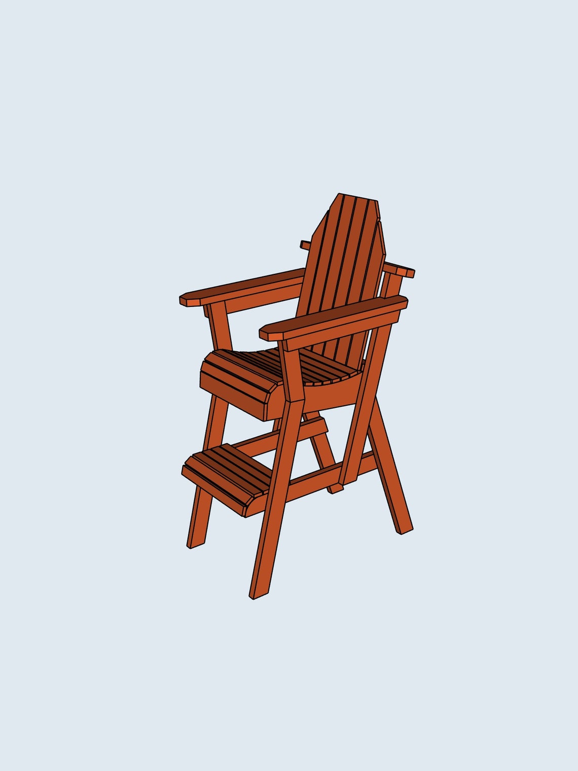 Tall Adirondack Chair Plans PDF and OBJ Files - Etsy