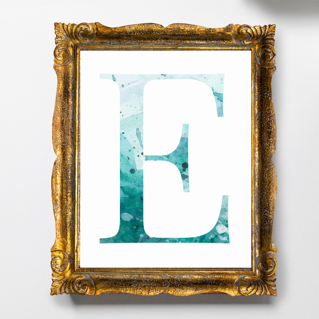 Letter "e" Print, PRINTABLE, Initial Print, Nursery Wall Art, Modern ...