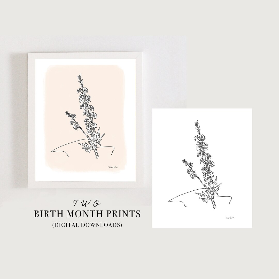 July Birth Month Flower Print. Instant Download. Print at Home Art ...