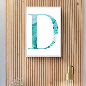 Letter D Poster Print, Modern Initial D, Alphabet Letter, Nursery Print ...