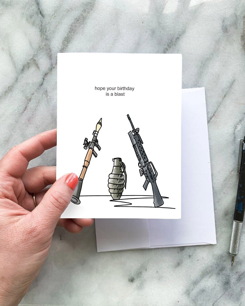 Printable Hope Your Birthday is a Blast Gun Card Funny - Etsy