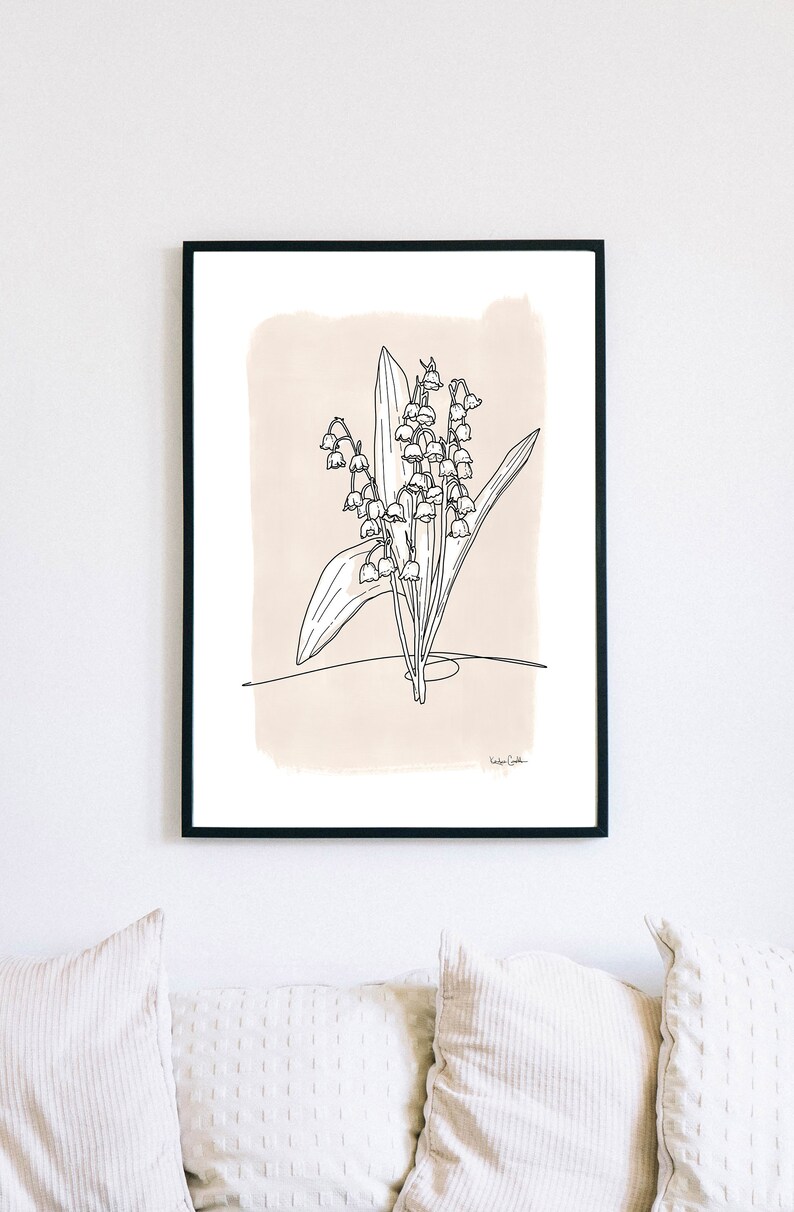 May Birth Flower, Line Art, Floral Illustration, Kids Room Art, Birth ...