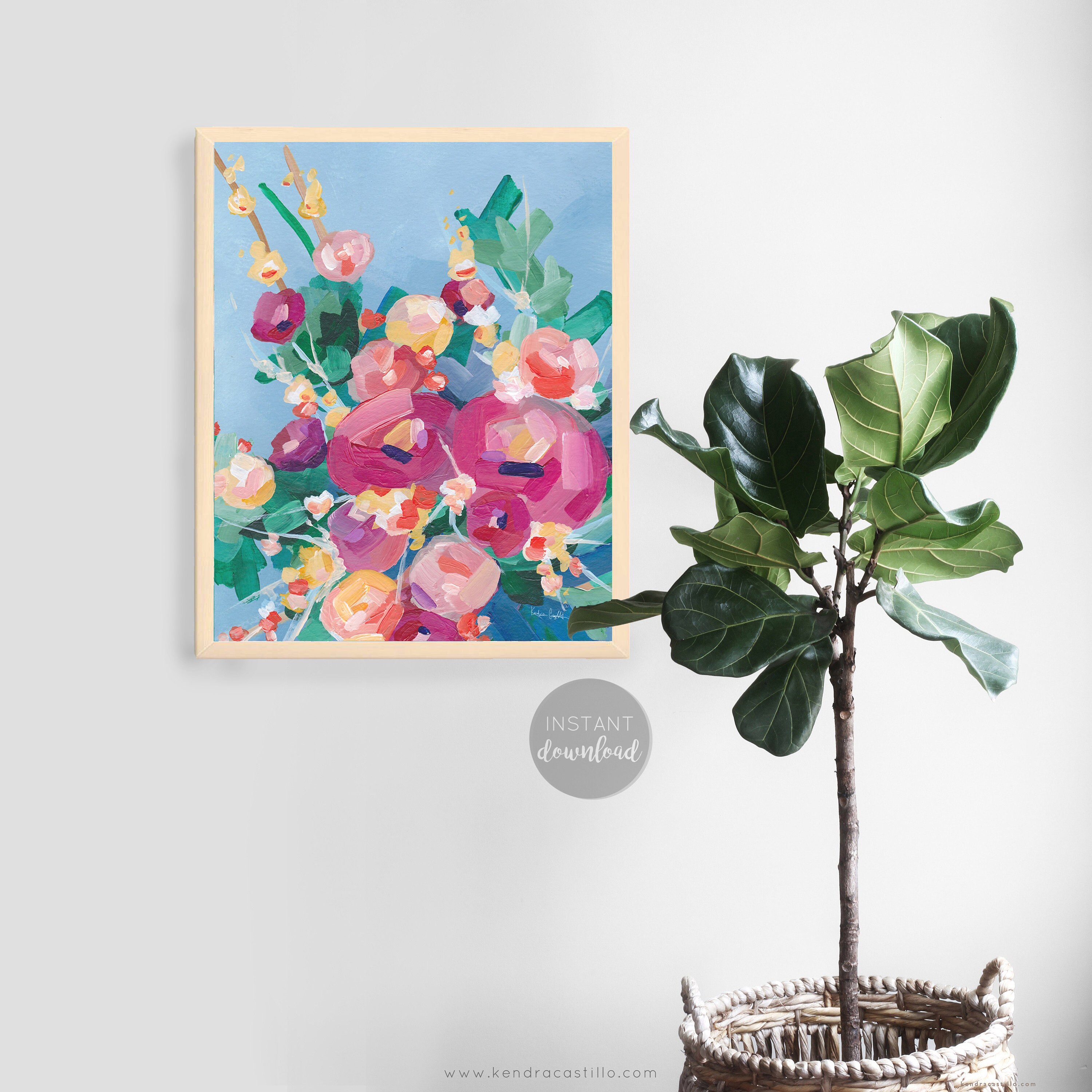 Printable Abstract Flower Print Multicolored Art Colorful - Etsy