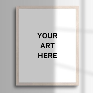 Vertical Wooden Art Frame Mockup, Shadow Overlays, Photoshop Mock Up, Smart Object, Minimalist ...