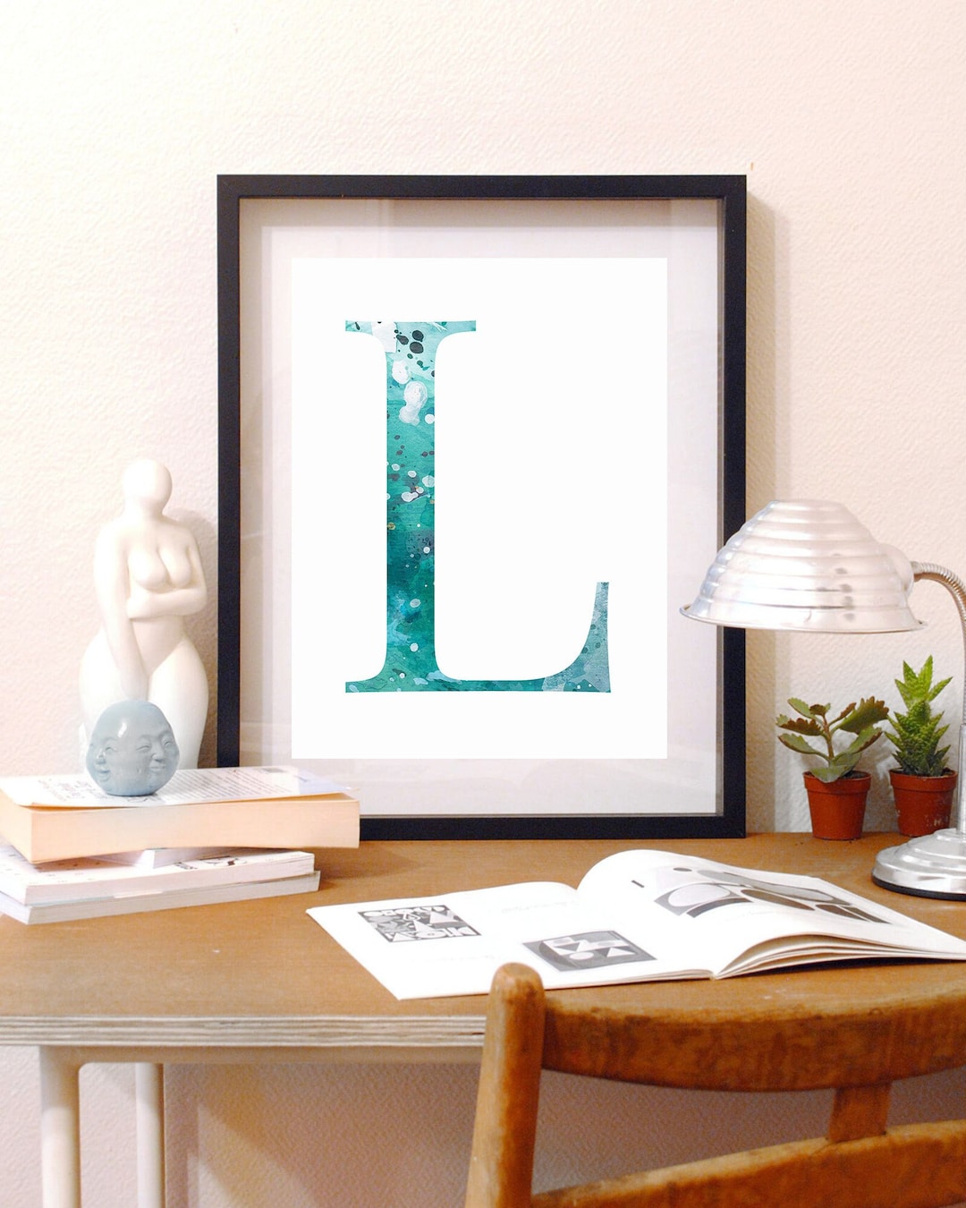 Letter "l" Digital Print, Modern Letters, Decor Teal "l" Art Print ...
