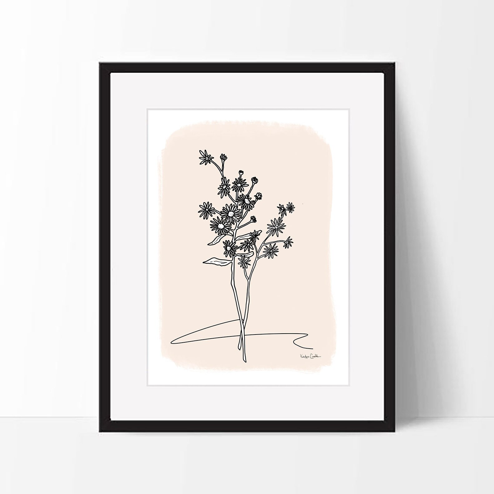 September Birth Flower, Aster, Flower Illustration, Kids Room Art ...