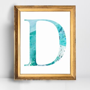 Letter D Poster Print, Modern Initial D, Alphabet Letter, Nursery Print ...