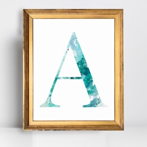 Personalized Initial Wall Art, LETTER A Name Print, Modern Uppercase ...