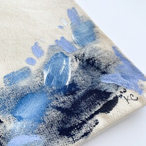 Hand Painted Canvas Zipper Pouch. Contemporary Tote Pouch, Abstract Art ...