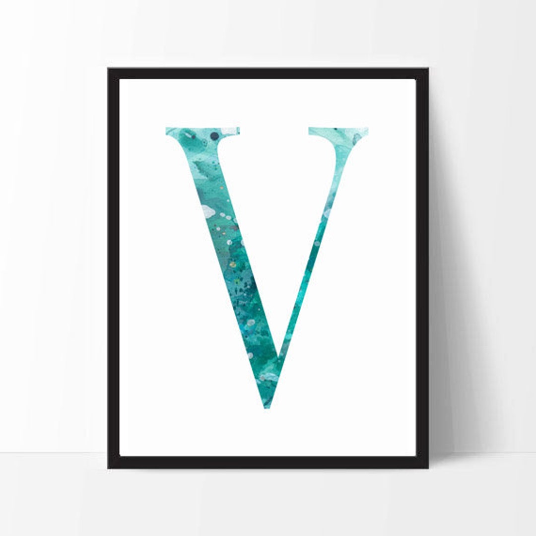 Letter "v" Print, INSTANT ART, Name Initial Art, Abcs, Digital Letter ...