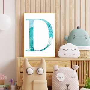 Letter D Poster Print, Modern Initial D, Alphabet Letter, Nursery Print ...